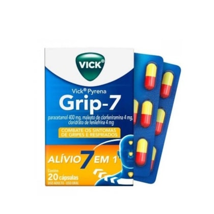 Comprar Vick Pyrena Grip–7 400mg + 4mg + 4mg, caixa com 20 cápsulas ...